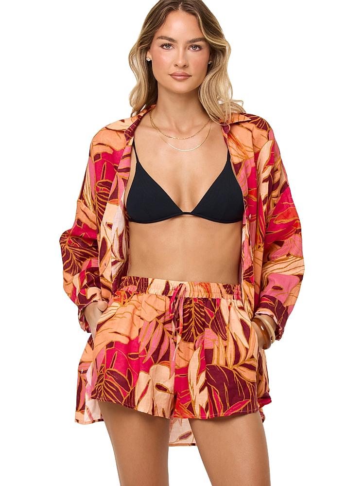 L*SPACE L*Space Linen Drawstring Shorts